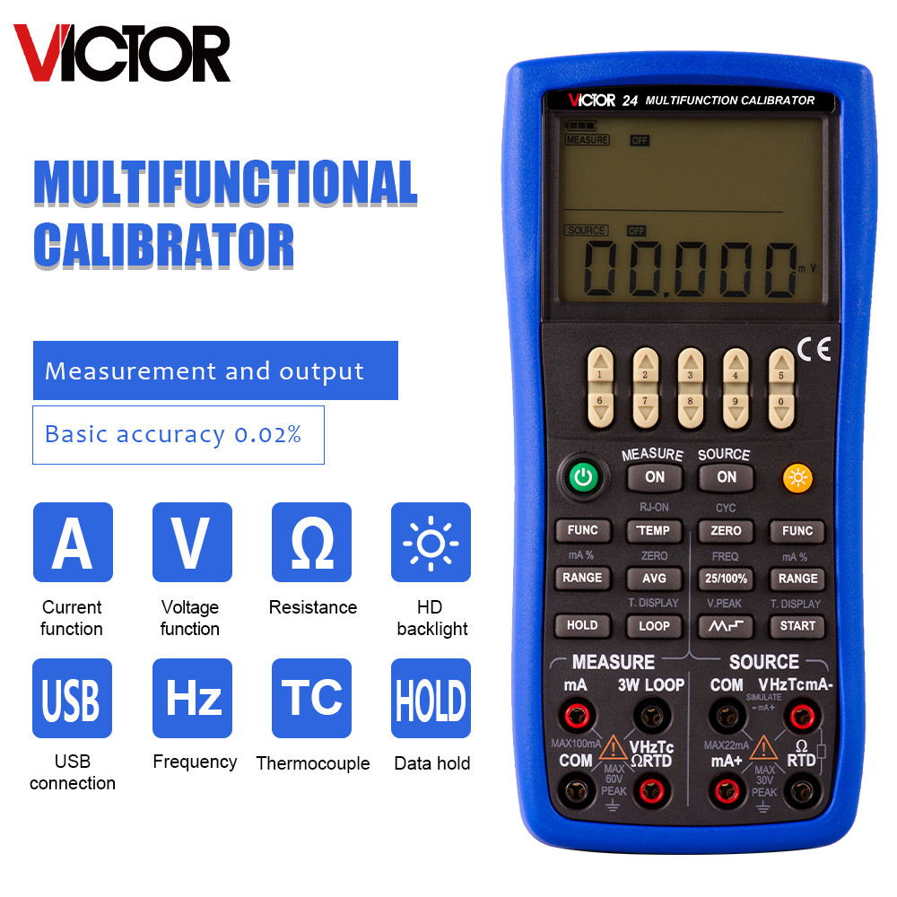 VICTOR 24 портативный многофункциональный калибровщик процессов Rtd ...
